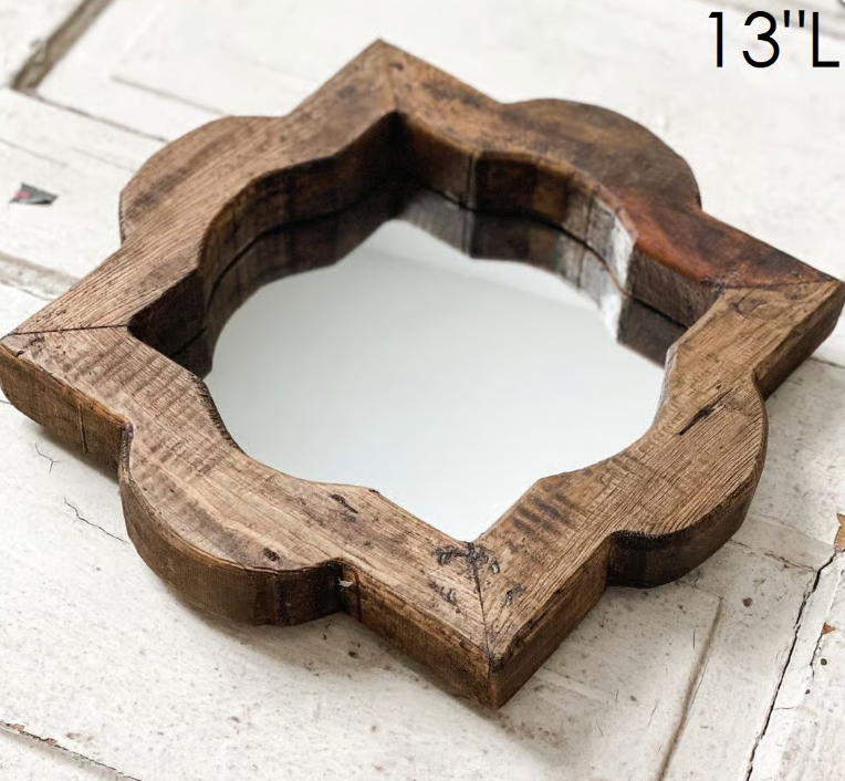 Natural Wood Frame with Glass Mirror | Terra at The Barn